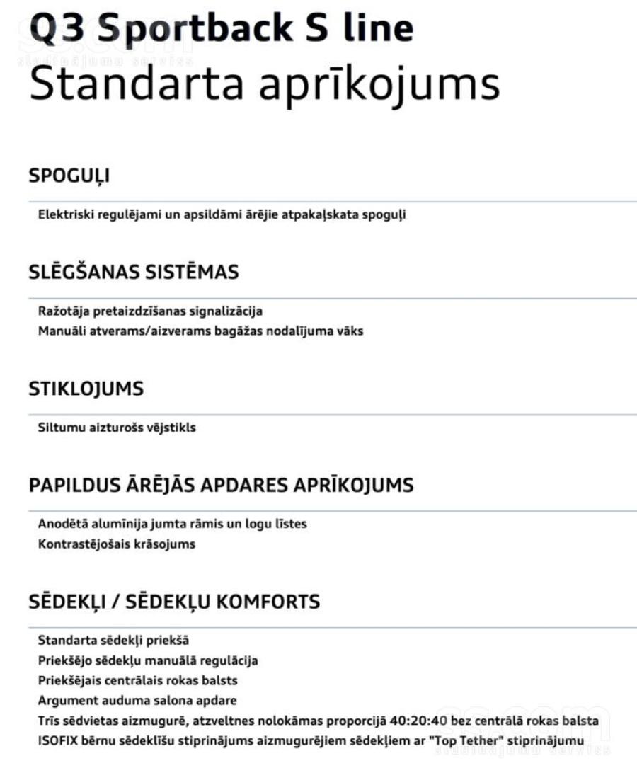 Черный Ауди Ку3 2025 в Рига, объемом двигателя 1.50 л и пробегом 2 тыс. км за 39700 €, фото 12 на AUTOMOTO.COM.LV