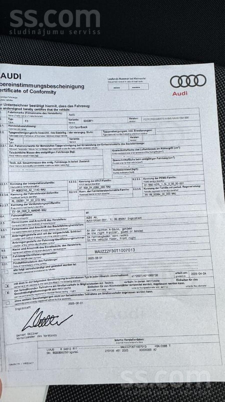 Черный Ауди Ку3 2025 в Рига, объемом двигателя 1.50 л и пробегом 4 тыс. км за 38500 €, фото 12 на AUTOMOTO.COM.LV
