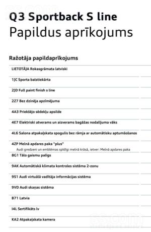 Черный Ауди Ку3 2025 в Рига, объемом двигателя 1.50 л и пробегом 4 тыс. км за 38500 €, фото 15 на AUTOMOTO.COM.LV
