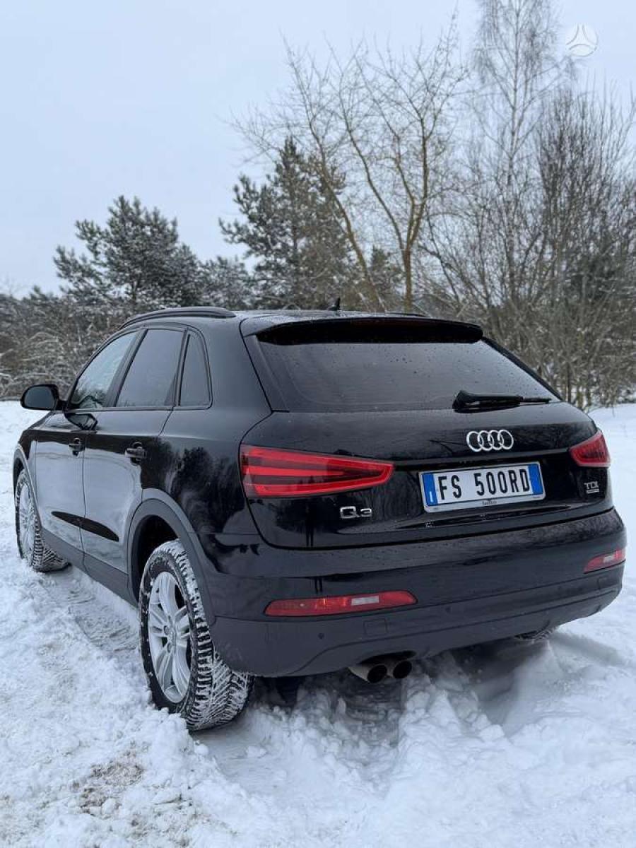 Black Audi Q3 2013 in Utena, with an engine capacity of 1.97 L and mileage of 239 thousand km for 12650 €, photo 3 on AUTOMOTO.COM.LV