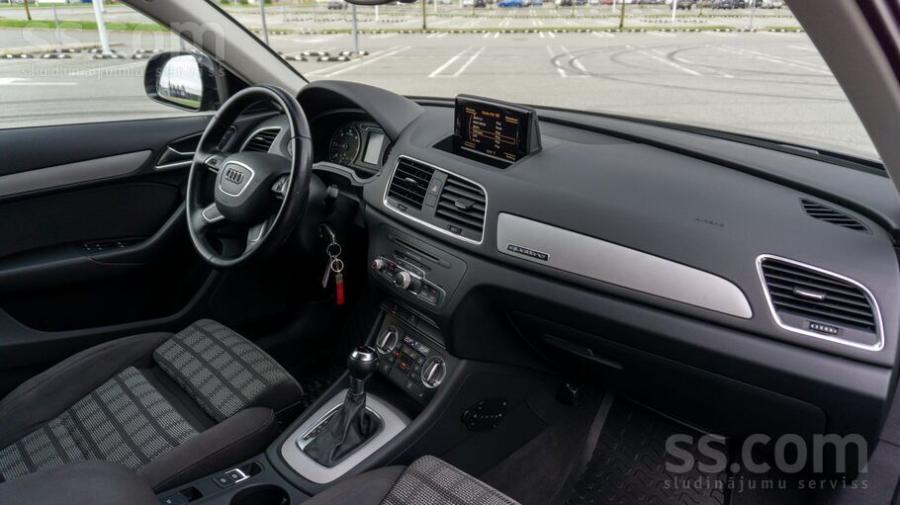 Black Audi Q3 2013 in Riga, with an engine capacity of 2.00 L and mileage of 313 thousand km for 8990 €, photo 11 on AUTOMOTO.COM.LV
