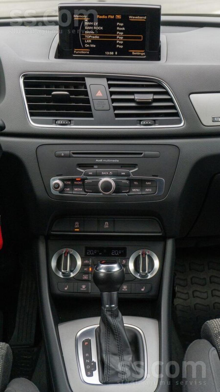 Black Audi Q3 2013 in Riga, with an engine capacity of 2.00 L and mileage of 313 thousand km for 8990 €, photo 13 on AUTOMOTO.COM.LV