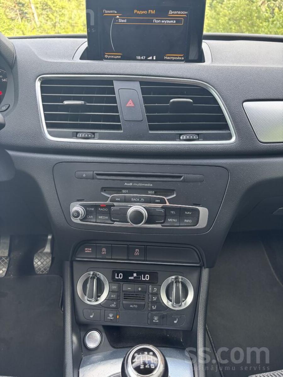 Black Audi Q3 2014 in Jurmala, with an engine capacity of 2.00 L and mileage of 115 thousand km for 14500 €, photo 12 on AUTOMOTO.COM.LV