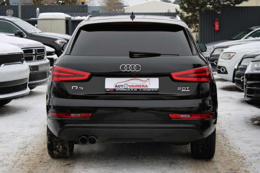 Black Audi Q3 2015 in Vilnius, with an engine capacity of 1.98 L and mileage of 226 thousand km for 8700 €, photo 4 on AUTOMOTO.COM.LV