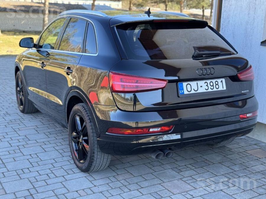 Black Audi Q3 2015 in Jelgava, with an engine capacity of 2.00 L and mileage of 218 thousand km for 12950 €, photo 5 on AUTOMOTO.COM.LV