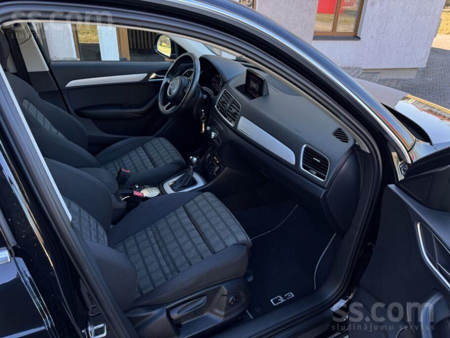 Black Audi Q3 2015 in Jelgava, with an engine capacity of 2.00 L and mileage of 218 thousand km for 12950 €, photo 13 on AUTOMOTO.COM.LV