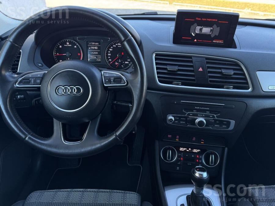 Black Audi Q3 2015 in Jelgava, with an engine capacity of 2.00 L and mileage of 218 thousand km for 12950 €, photo 16 on AUTOMOTO.COM.LV