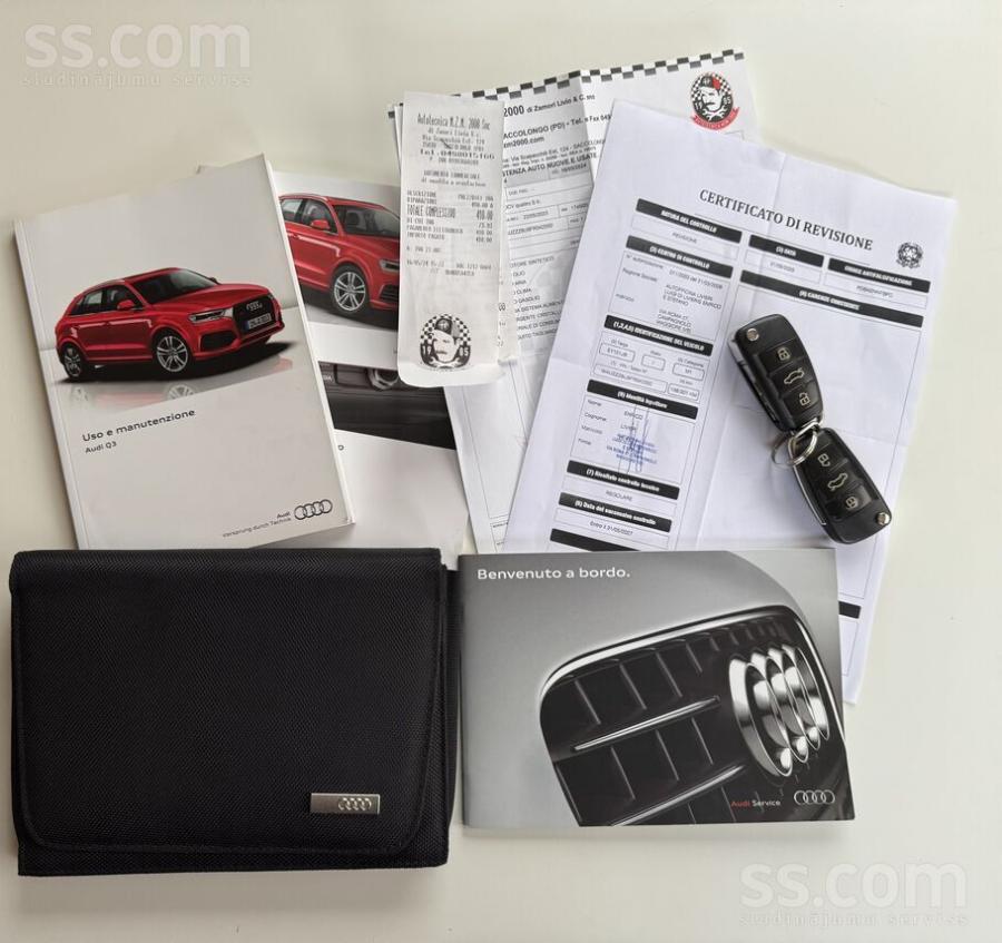 Black Audi Q3 2015 in Jelgava, with an engine capacity of 2.00 L and mileage of 218 thousand km for 12950 €, photo 21 on AUTOMOTO.COM.LV