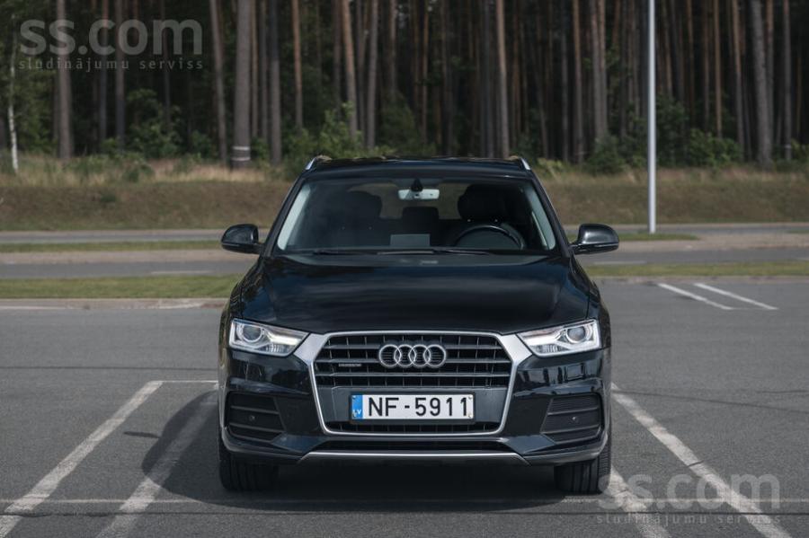 Black Audi Q3 2015 in Riga, with an engine capacity of 2.00 L and mileage of 260 thousand km for 12600 €, photo 1 on AUTOMOTO.COM.LV
