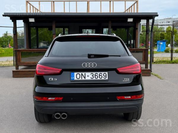Black Audi Q3 2016 in Riga, with an engine capacity of 2.00 L and mileage of 202 thousand km for 13500 €, photo 6 on AUTOMOTO.COM.LV