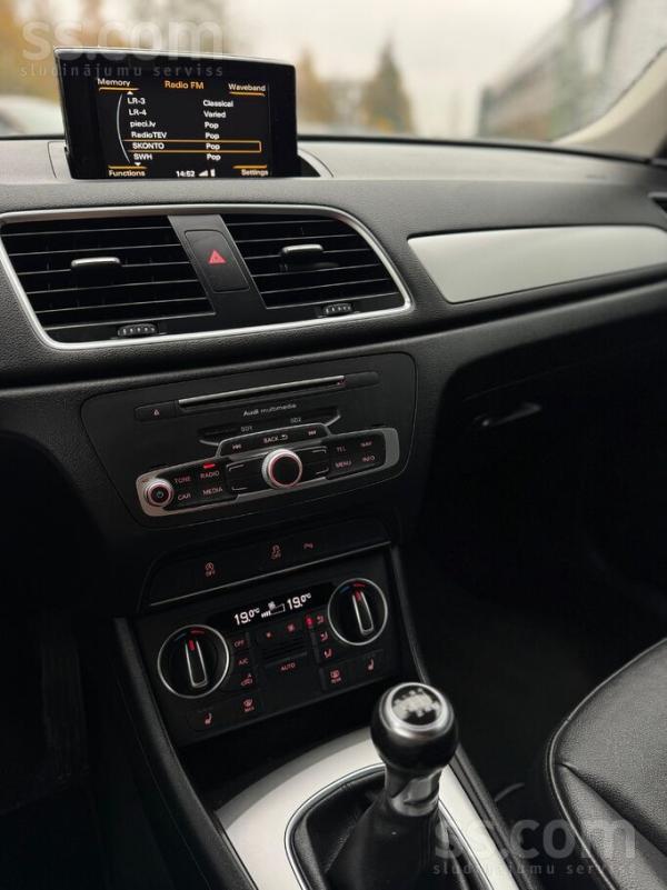 Black Audi Q3 2016 in Tukums, with an engine capacity of 2.00 L and mileage of 320 thousand km for 12400 €, photo 6 on AUTOMOTO.COM.LV
