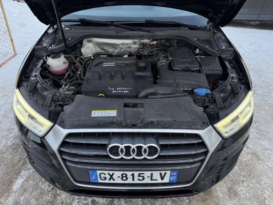 Black Audi Q3 2017 in Vilnius, with an engine capacity of 1.97 L and mileage of 170 thousand km for 14300 €, photo 10 on AUTOMOTO.COM.LV