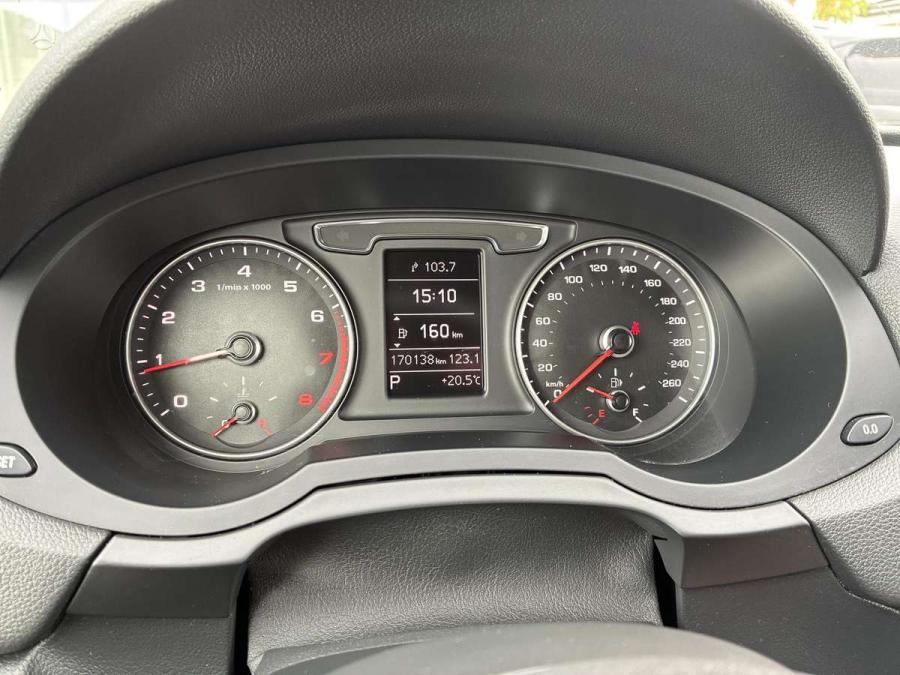 Black Audi Q3 2018 in Palanga, with an engine capacity of 1.98 L and mileage of 170 thousand km for 14300 €, photo 9 on AUTOMOTO.COM.LV
