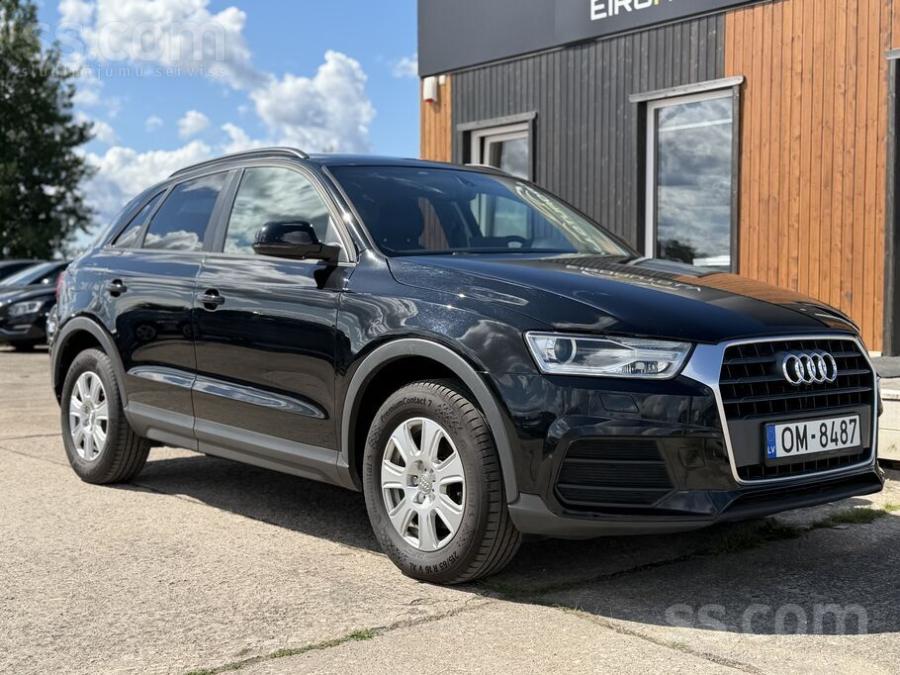 Black Audi Q3 2018 in Riga, with an engine capacity of 2.00 L and mileage of 241 thousand km for 13900 €, photo 1 on AUTOMOTO.COM.LV