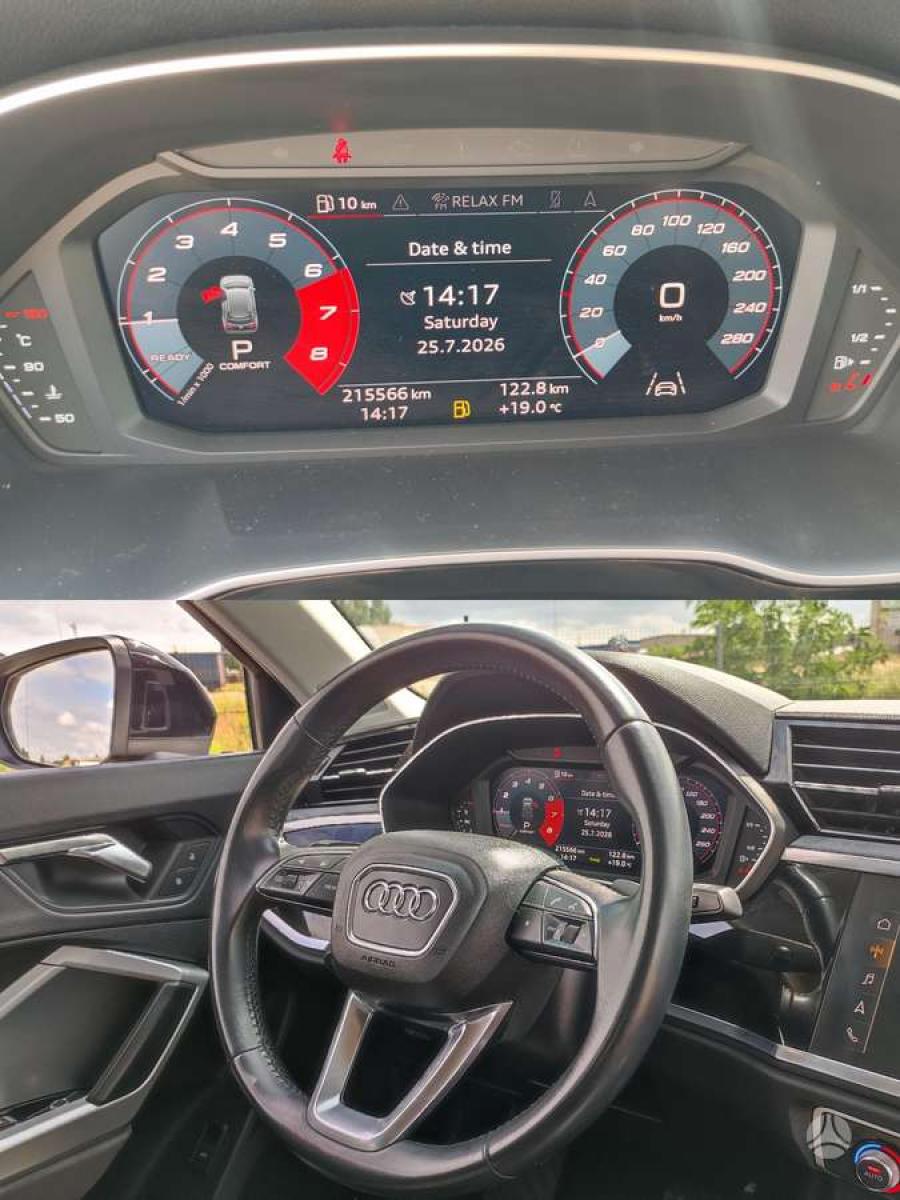 Black Audi Q3 2019 in Taurage, with an engine capacity of 1.50 L and mileage of 216 thousand km for 15800 €, photo 23 on AUTOMOTO.COM.LV
