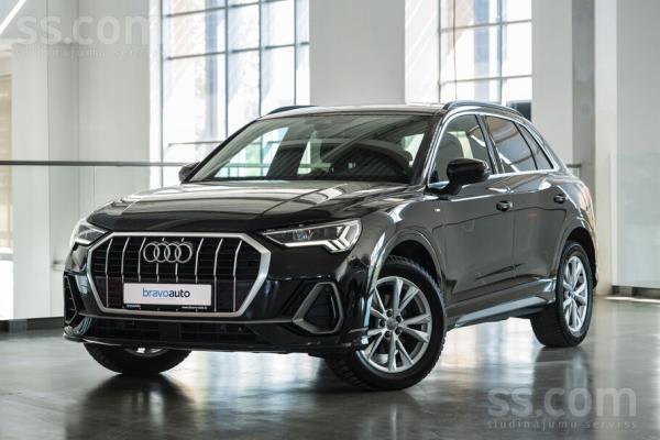 Melns Audi Q3 2020 Rīga, ar dzinēja tilpumu 1.50 L un nobraukumu 121 tūkst. km par 22990 €, foto  vietnē AUTOMOTO.COM.LV