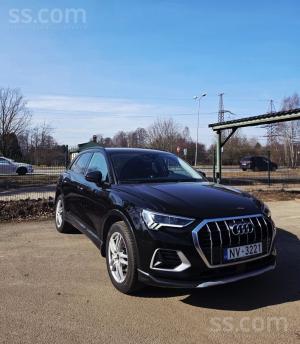 Black Audi Q3 2021 in Riga, with an engine capacity of 1.50 L and mileage of 96 thousand km for 25500 €, photo  on AUTOMOTO.COM.LV