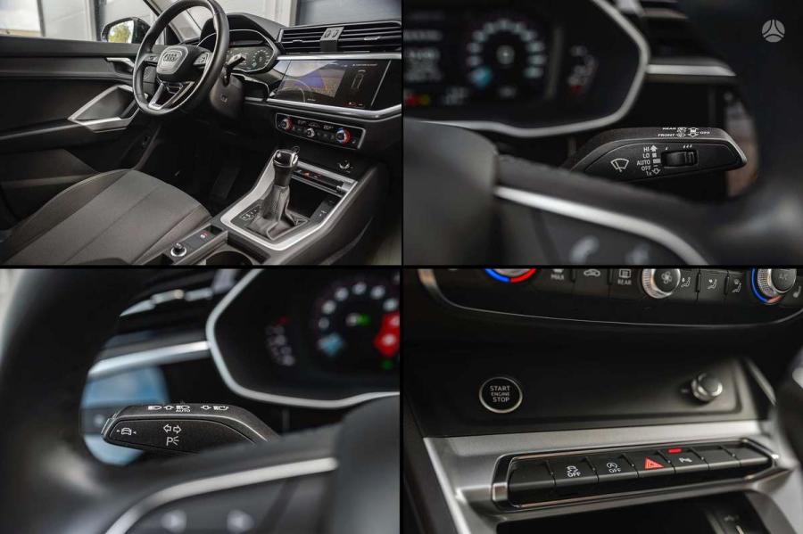 Black Audi Q3 2023 in Kaunas, with an engine capacity of 1.50 L and mileage of 59 thousand km for 26990 €, photo 14 on AUTOMOTO.COM.LV