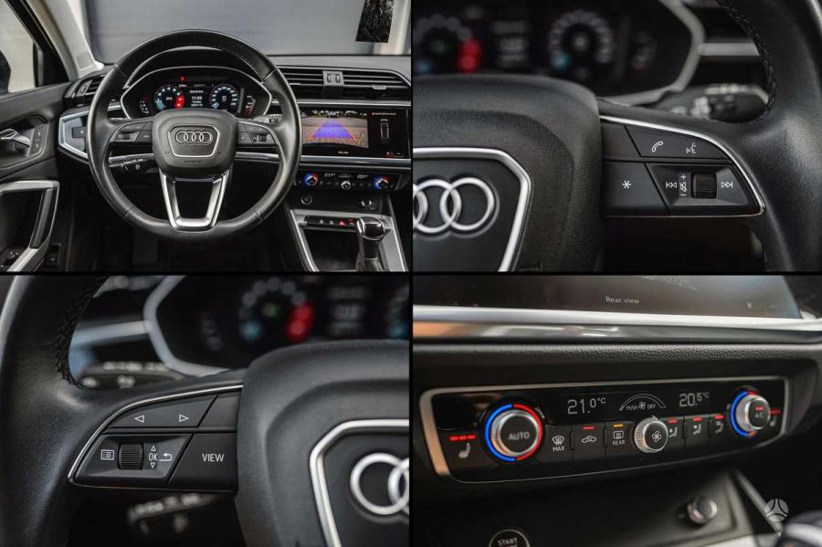 Black Audi Q3 2023 in Kaunas, with an engine capacity of 1.50 L and mileage of 59 thousand km for 26990 €, photo 19 on AUTOMOTO.COM.LV