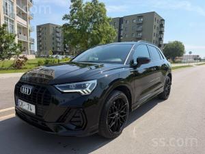 Black Audi Q3 2019 in Riga, with an engine capacity of 2.00 L and mileage of 102 thousand km for 23990 €, photo  on AUTOMOTO.COM.LV