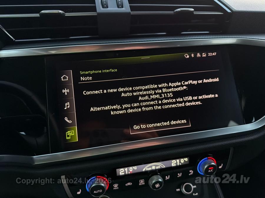 Melns Audi Q3 2022 Pērnava, ar dzinēja tilpumu 1.40 L un nobraukumu 74 tūkst. km par 27900 €, foto 23 vietnē AUTOMOTO.COM.LV