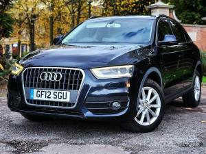 Zils Audi Q3 2012 Rīga, ar dzinēja tilpumu 2.00 L un nobraukumu 156 tūkst. km par 4350 €, foto  vietnē AUTOMOTO.COM.LV