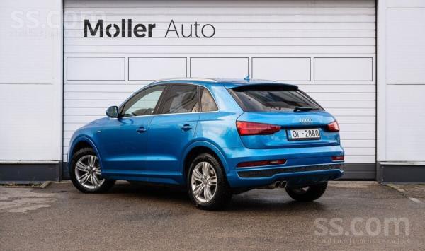 Blue Audi Q3 2015 in Riga, with an engine capacity of 2.00 L and mileage of 196 thousand km for 14450 €, photo 4 on AUTOMOTO.COM.LV