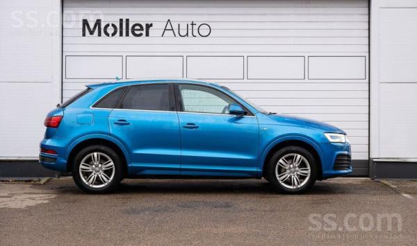 Blue Audi Q3 2015 in Riga, with an engine capacity of 2.00 L and mileage of 196 thousand km for 14450 €, photo 5 on AUTOMOTO.COM.LV