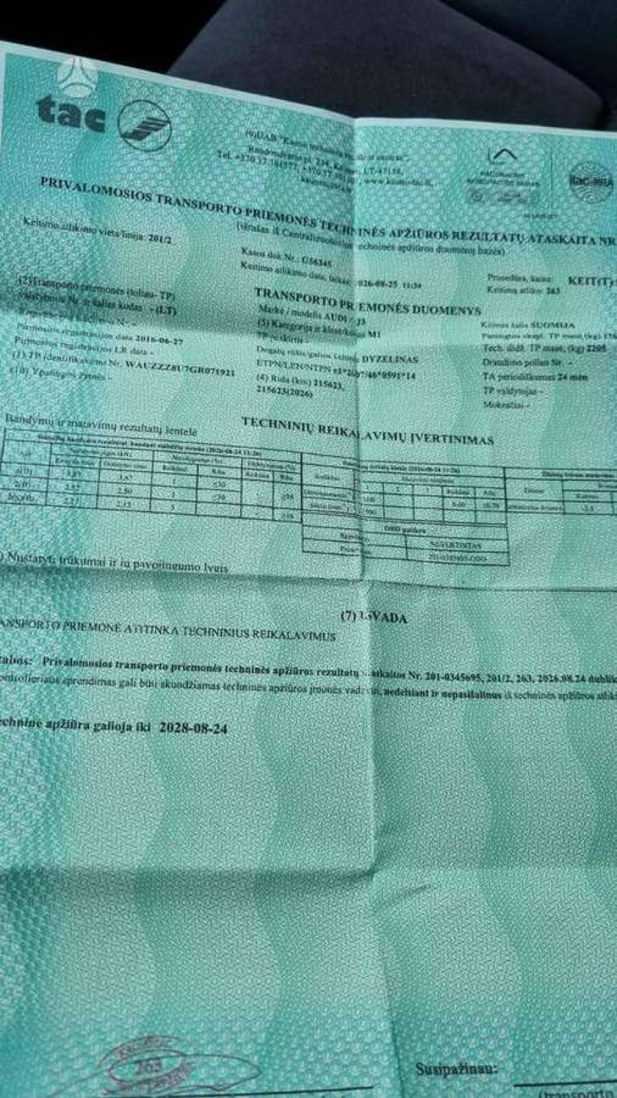 Синий Ауди Ку3 2016 в Утена, объемом двигателя 1.97 л и пробегом 216 тыс. км за 14300 €, фото 24 на AUTOMOTO.COM.LV