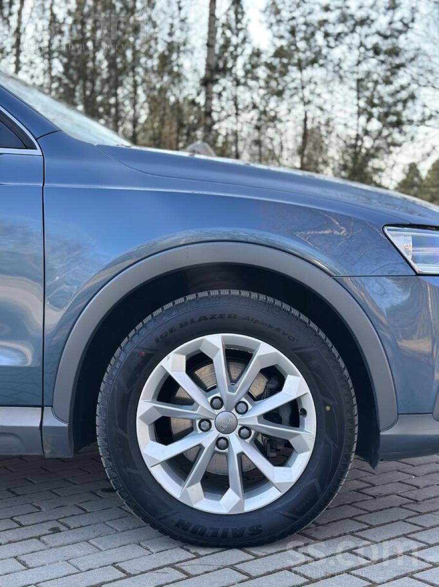 Blue Audi Q3 2017 in Riga, with an engine capacity of 2.00 L and mileage of 242 thousand km for 16750 €, photo 7 on AUTOMOTO.COM.LV