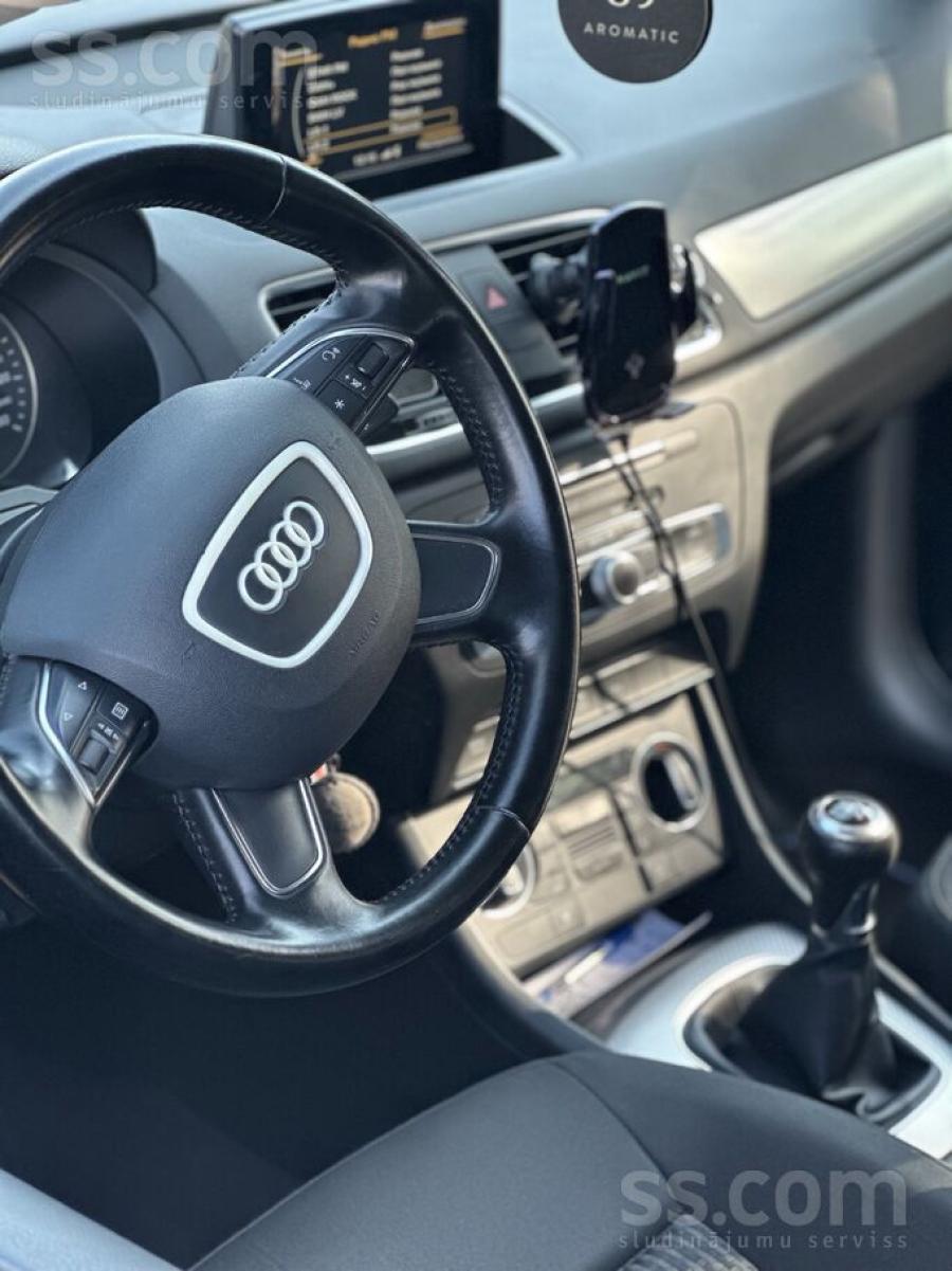 Blue Audi Q3 2017 in Riga, with an engine capacity of 2.00 L and mileage of 242 thousand km for 16750 €, photo 13 on AUTOMOTO.COM.LV