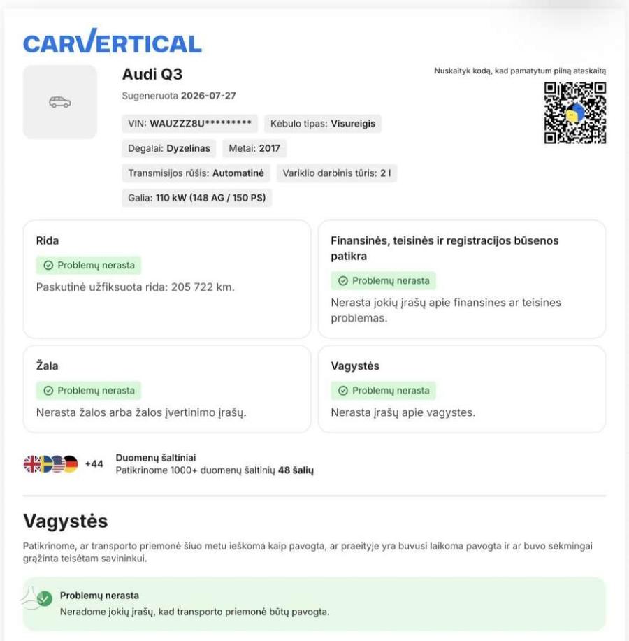 Синий Ауди Ку3 2018 в Пренай, объемом двигателя 2.00 л и пробегом 205 тыс. км за 13400 €, фото 53 на AUTOMOTO.COM.LV