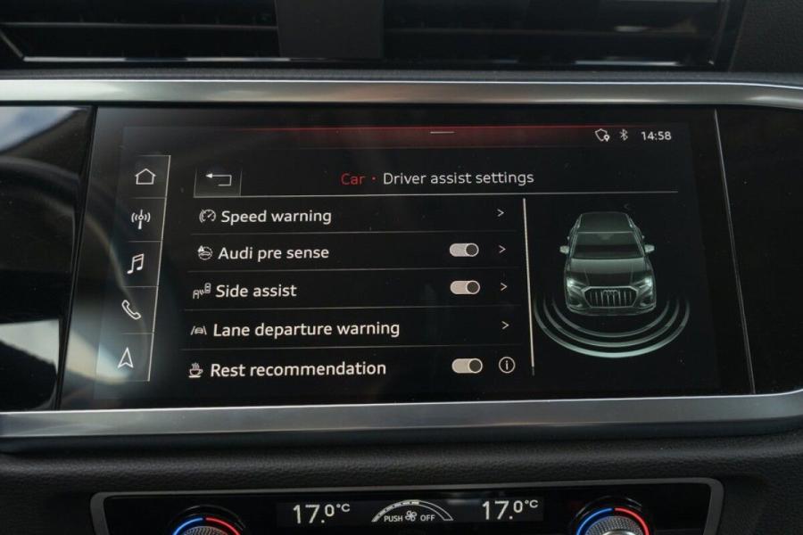 Blue Audi Q3 2019 in Vilnius, with an engine capacity of 1.50 L and mileage of 99 thousand km for 21500 €, photo 12 on AUTOMOTO.COM.LV