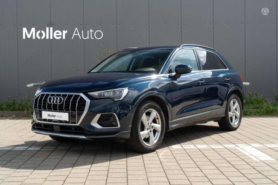 Blue Audi Q3 2019 in Vilnius, with an engine capacity of 1.50 L and mileage of 99 thousand km for 21500 €, photo 1 on AUTOMOTO.COM.LV