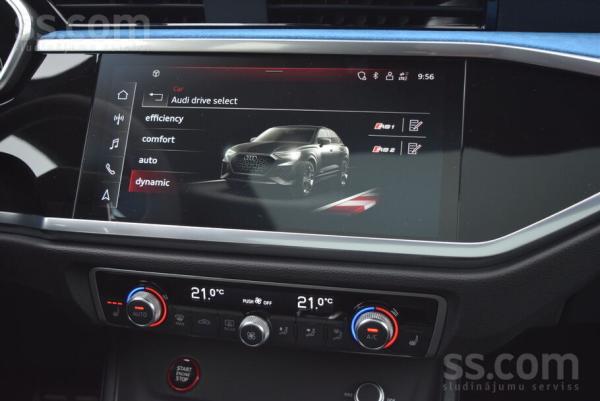 Blue Audi Q3 2021 in Riga, with an engine capacity of 2.50 L and mileage of 34 thousand km for 37900 €, photo 8 on AUTOMOTO.COM.LV