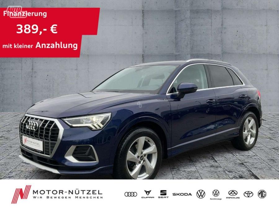 Blue Audi Q3 2023 in Kaunas, with an engine capacity of 1.50 L and mileage of 60 thousand km for 32622 €, photo 1 on AUTOMOTO.COM.LV