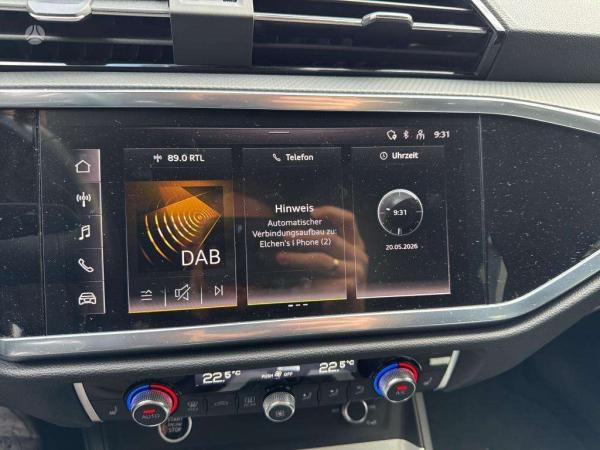 Blue Audi Q3 2023 in Vilnius, with an engine capacity of 1.50 L and mileage of 46 thousand km for 29030 €, photo 8 on AUTOMOTO.COM.LV