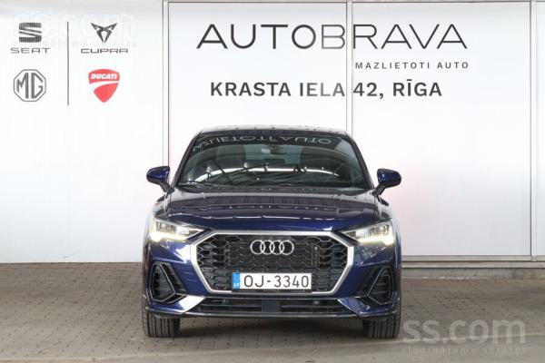 Blue Audi Q3 2025 in Riga, with an engine capacity of 1.50 L and mileage of 6 thousand km for 36600 €, photo 2 on AUTOMOTO.COM.LV