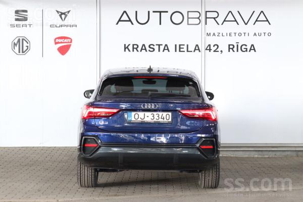 Blue Audi Q3 2025 in Riga, with an engine capacity of 1.50 L and mileage of 6 thousand km for 36600 €, photo 7 on AUTOMOTO.COM.LV