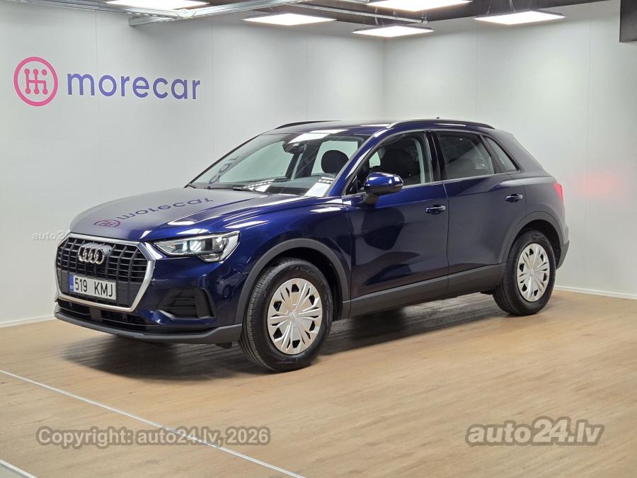 Blue Audi Q3 2024 in Tallinn, with an engine capacity of 1.50 L and mileage of 29 thousand km for 29900 €, photo 1 on AUTOMOTO.COM.LV