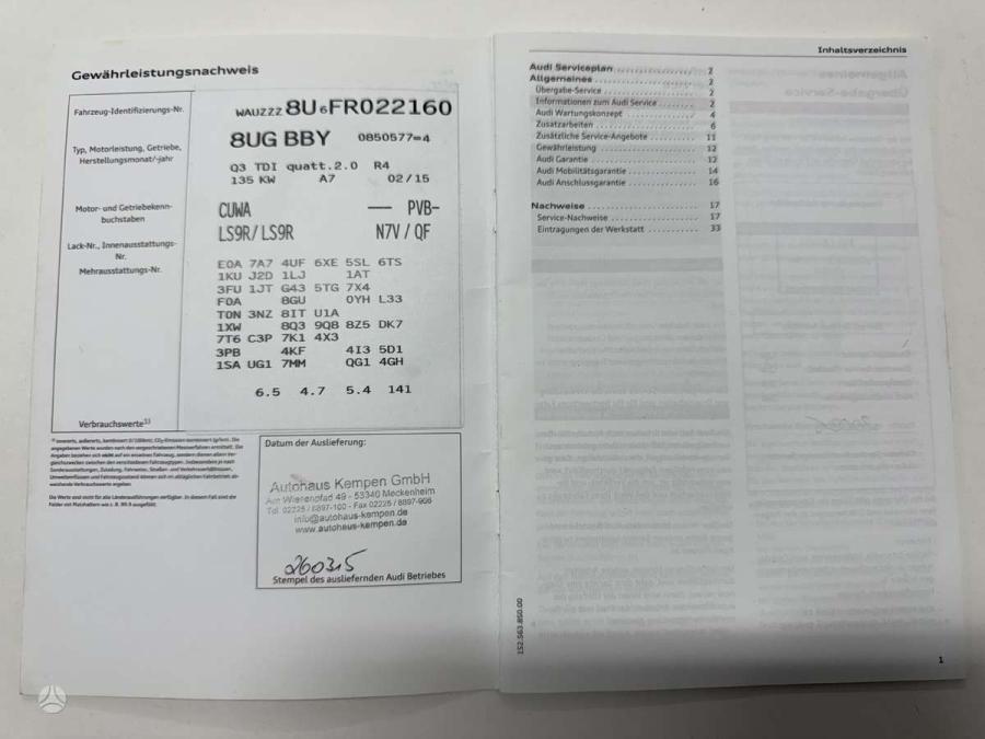 Ауди Ку3 2015 в Вильнюс, объемом двигателя 1.97 л и пробегом 210 тыс. км за 13900 €, фото 36 на AUTOMOTO.COM.LV