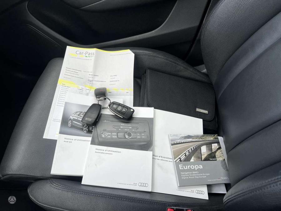 Grey Audi Q3 2013 in Ukmerge, with an engine capacity of 1.97 L and mileage of 298 thousand km for 9150 €, photo 28 on AUTOMOTO.COM.LV