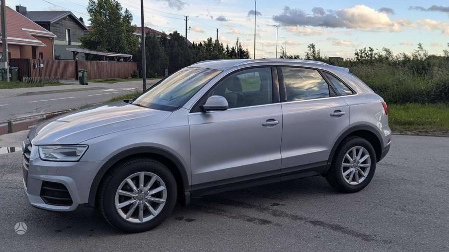 Grey Audi Q3 2015 in Kaunas, with an engine capacity of 1.97 L and mileage of 258 thousand km for 10700 €, photo 3 on AUTOMOTO.COM.LV