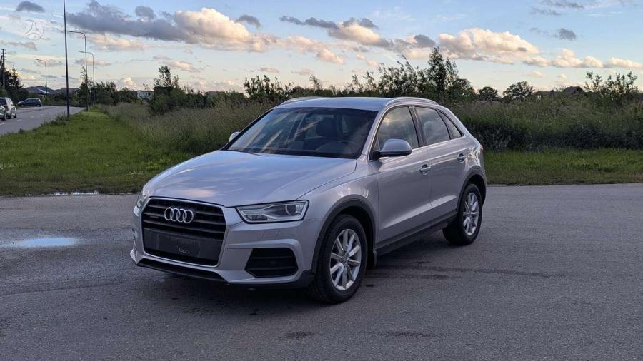 Grey Audi Q3 2015 in Kaunas, with an engine capacity of 1.97 L and mileage of 258 thousand km for 10700 €, photo 1 on AUTOMOTO.COM.LV