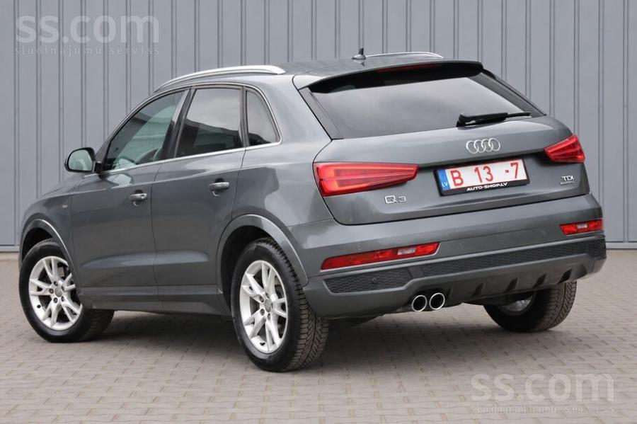 Grey Audi Q3 2015 in Tukums, with an engine capacity of 2.00 L and mileage of 246 thousand km for 13900 €, photo 4 on AUTOMOTO.COM.LV