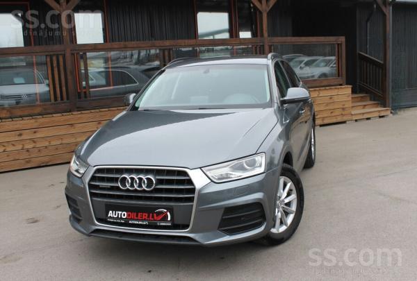 Grey Audi Q3 2016 in Riga, with an engine capacity of 2.00 L and mileage of 0 thousand km for 12900 €, photo 1 on AUTOMOTO.COM.LV