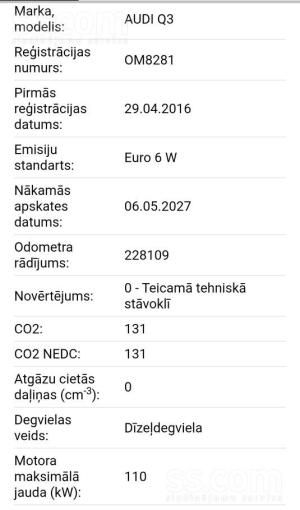 Pelēks Audi Q3 2016 Rīga, ar dzinēja tilpumu 2.00 L un nobraukumu 0 tūkst. km par 12500 €, foto 24 vietnē AUTOMOTO.COM.LV
