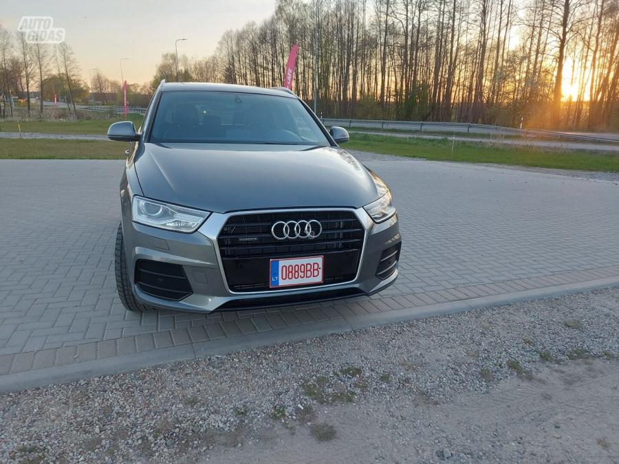 Pelēks Audi Q3 2017 Viļņa, ar dzinēja tilpumu 2.00 L un nobraukumu 150 tūkst. km par 13300 €, foto 1 vietnē AUTOMOTO.COM.LV