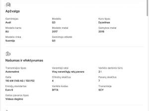 Серый Ауди Ку3 2017 в Пренай, объемом двигателя 1.97 л и пробегом 243 тыс. км за 13700 €, фото 45 на AUTOMOTO.COM.LV