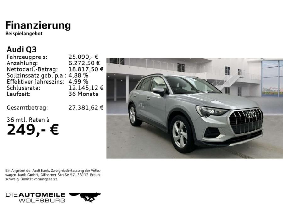 Grey Audi Q3 2020 in Kaunas, with an engine capacity of 1.50 L and mileage of 77 thousand km for 27334 €, photo 2 on AUTOMOTO.COM.LV